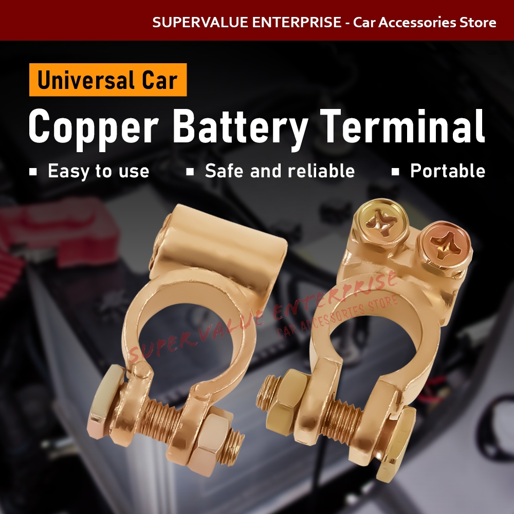 1 Pair Car Vehicle Copper Battery Terminal Bateri CAR Terminal Battery ...