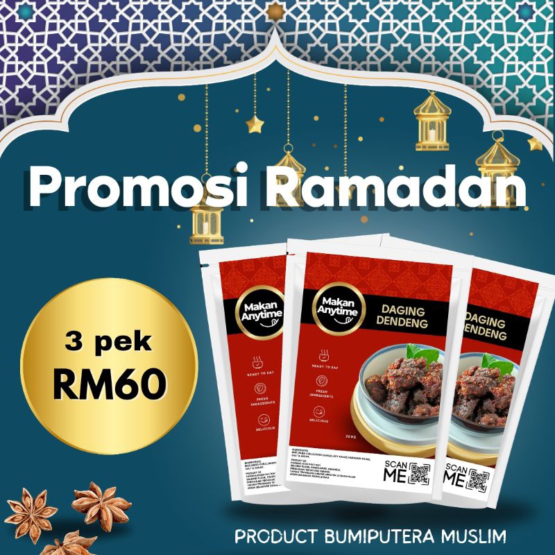 PROMOSI RAMADAN COMBO 3 PEK (200g) - Daging Dendeng by Makan Anytime ...