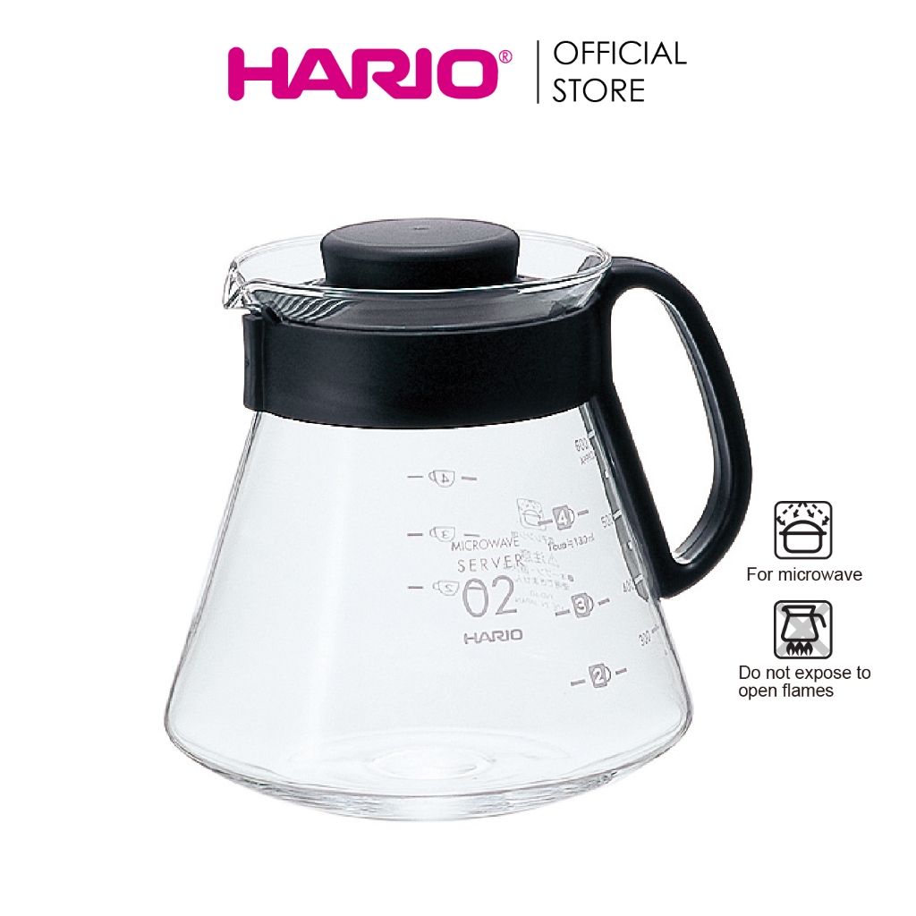 Hario V60 Range Tea/Coffee Glass Server Size 02 (600ml) with ...