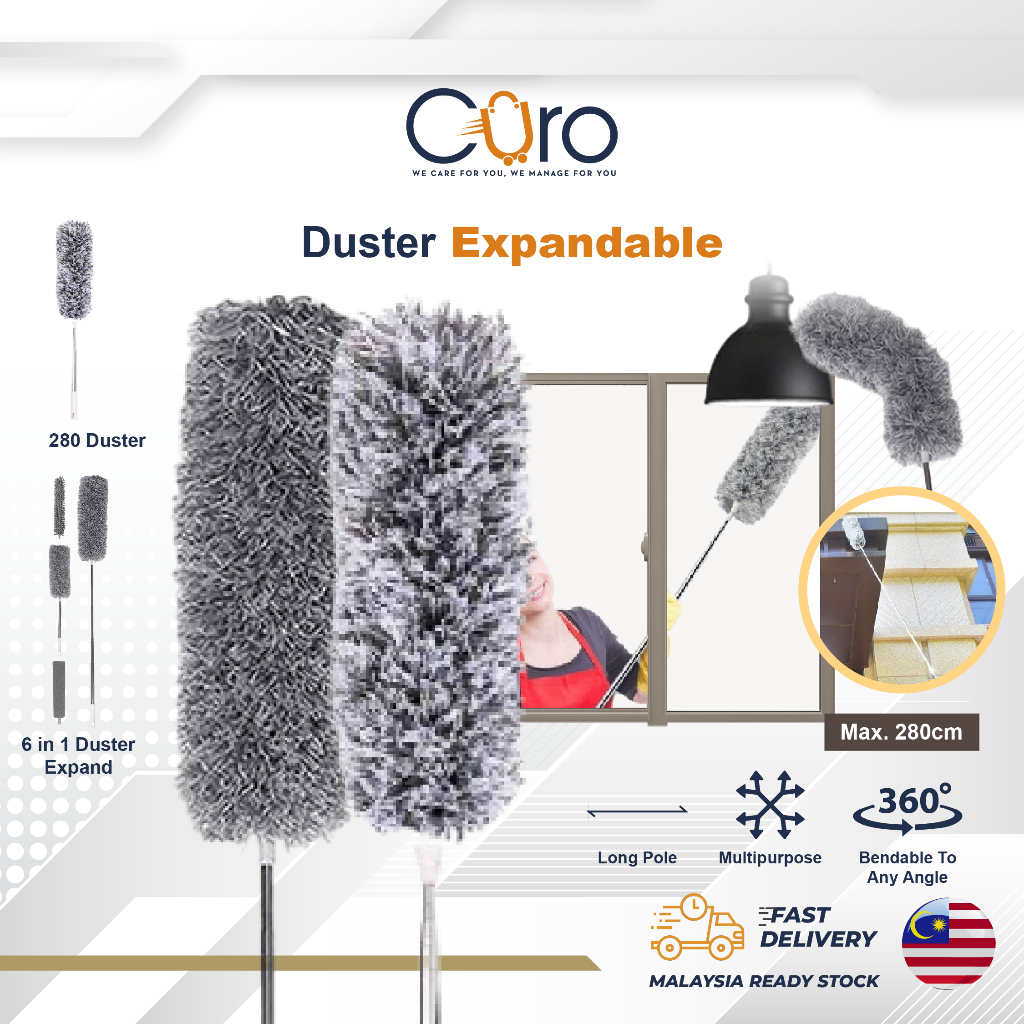 CURO 6 in 1 Duster Expandable 280cm Long Microfiber Duster Penyapu ...
