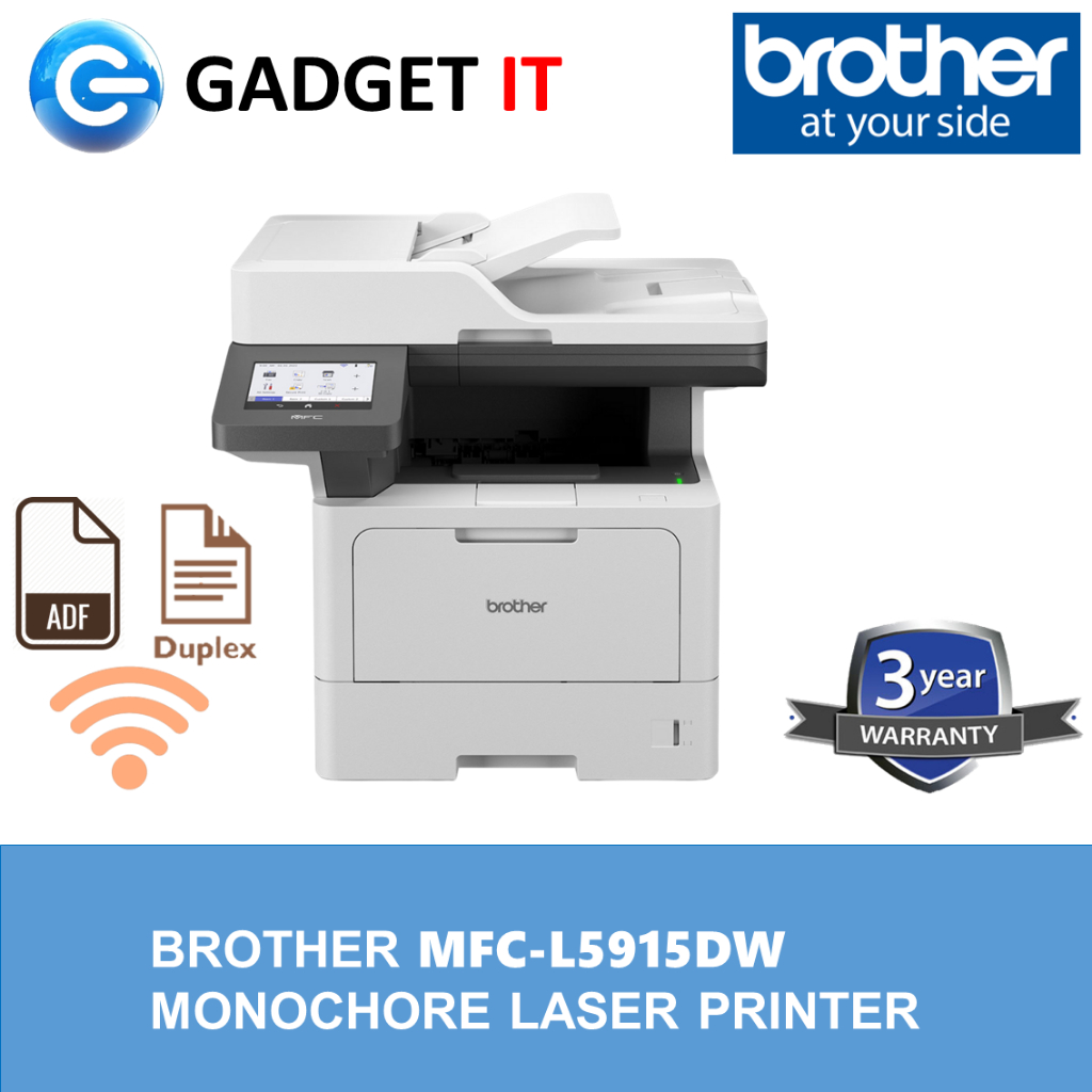BROTHER MONO LASERJET PRINTER MFC-L5915DW MONOCHROME WIRELESS |AUTO 2 ...