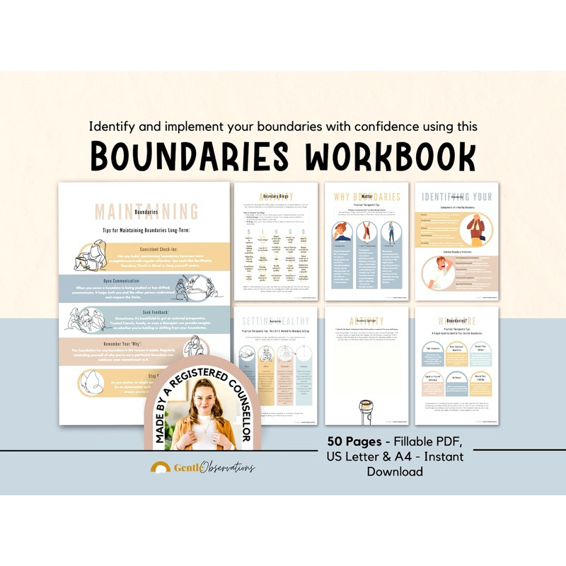 Boundaries Workbook for Teens & Adults, Mental Health Self-Care Book ...