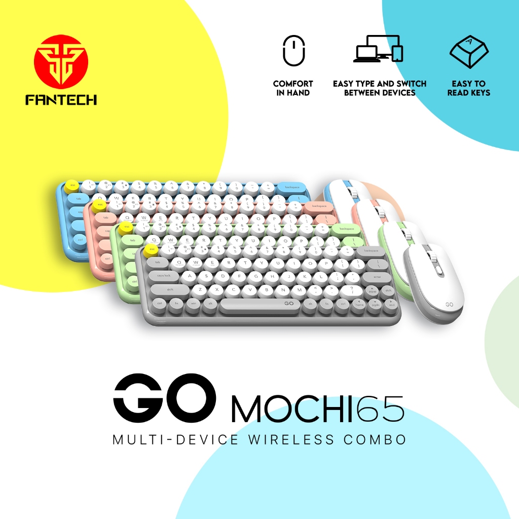 FANTECH GO MOCHI65 MULTI-DEVICE KEYBOARD MOUSE WIRELESS COMBO | Shopee ...