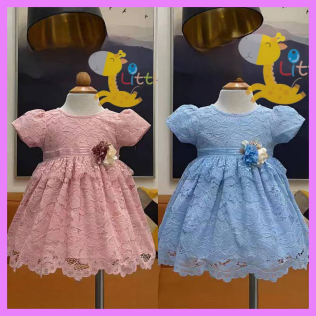 Little Cutie BGD60 Newborn Baby Girl Gown Baby Girl Lacey Dress (Gaun ...
