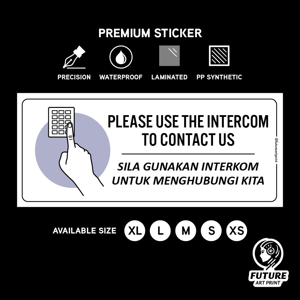 Please Use Intercom. Guna Interkom. Premium Sticker Sign Label. Hand ...