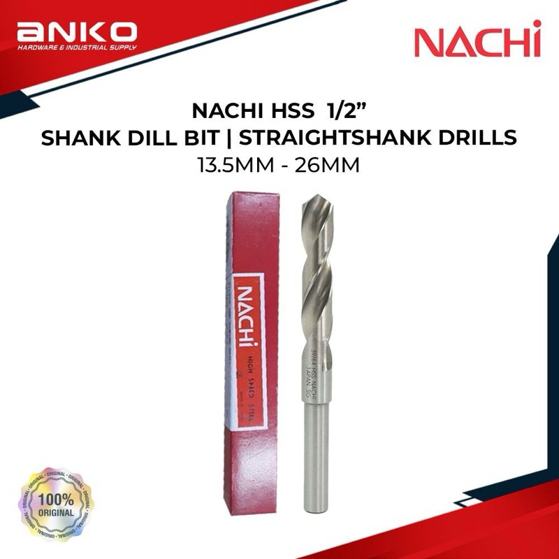 (100% ORI) 13.5MM ~ 26MM NACHI HSS 1/2” SHANK DILL BIT | STRAIGHTSHANK DRILLS | Shopee Malaysia