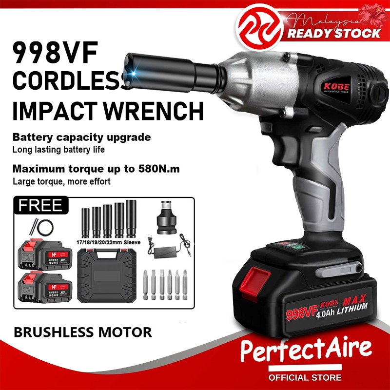 998VF Impact Wrench Cordless High Torque Impact Gun 2 in 1 Impact Drill ...