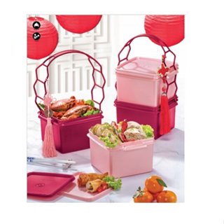 11 Warna X Tupperware Lunch Box Goody Lunch Box Purple 3 tiers Tiffin ...