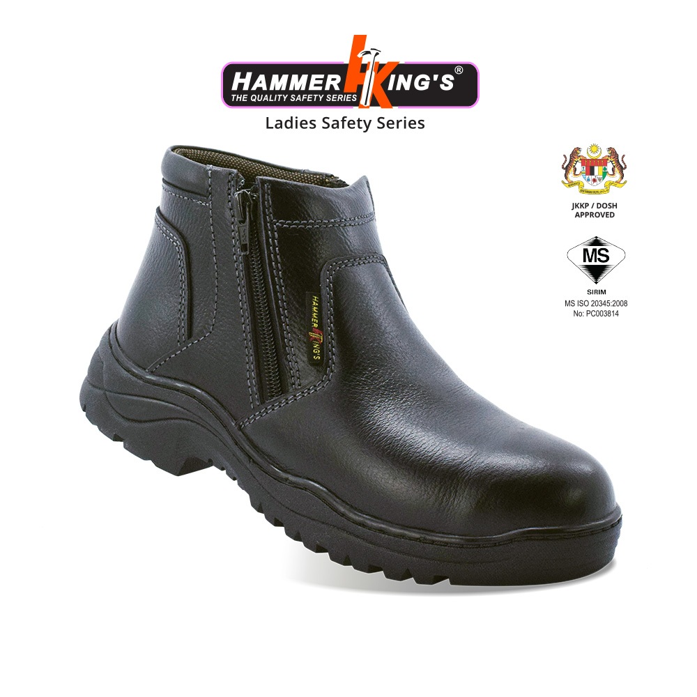 Hammer Kings 12003 Unisex Ladies Safety Shoes Low Cut with Dual Zipper ...