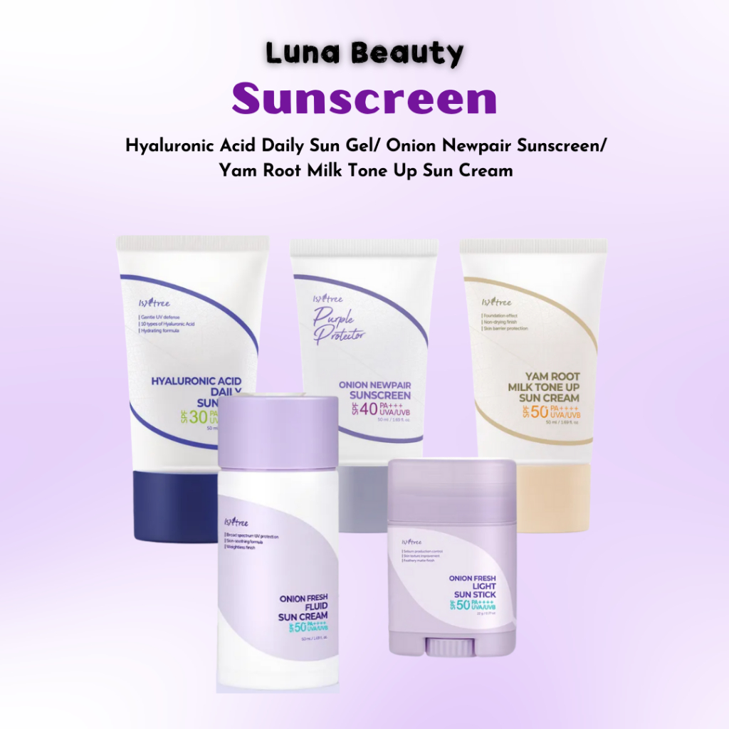 [Isntree] Hyaluronic Acid Daily Sun Gel/ Onion Newpair Sunscreen/ Yam ...