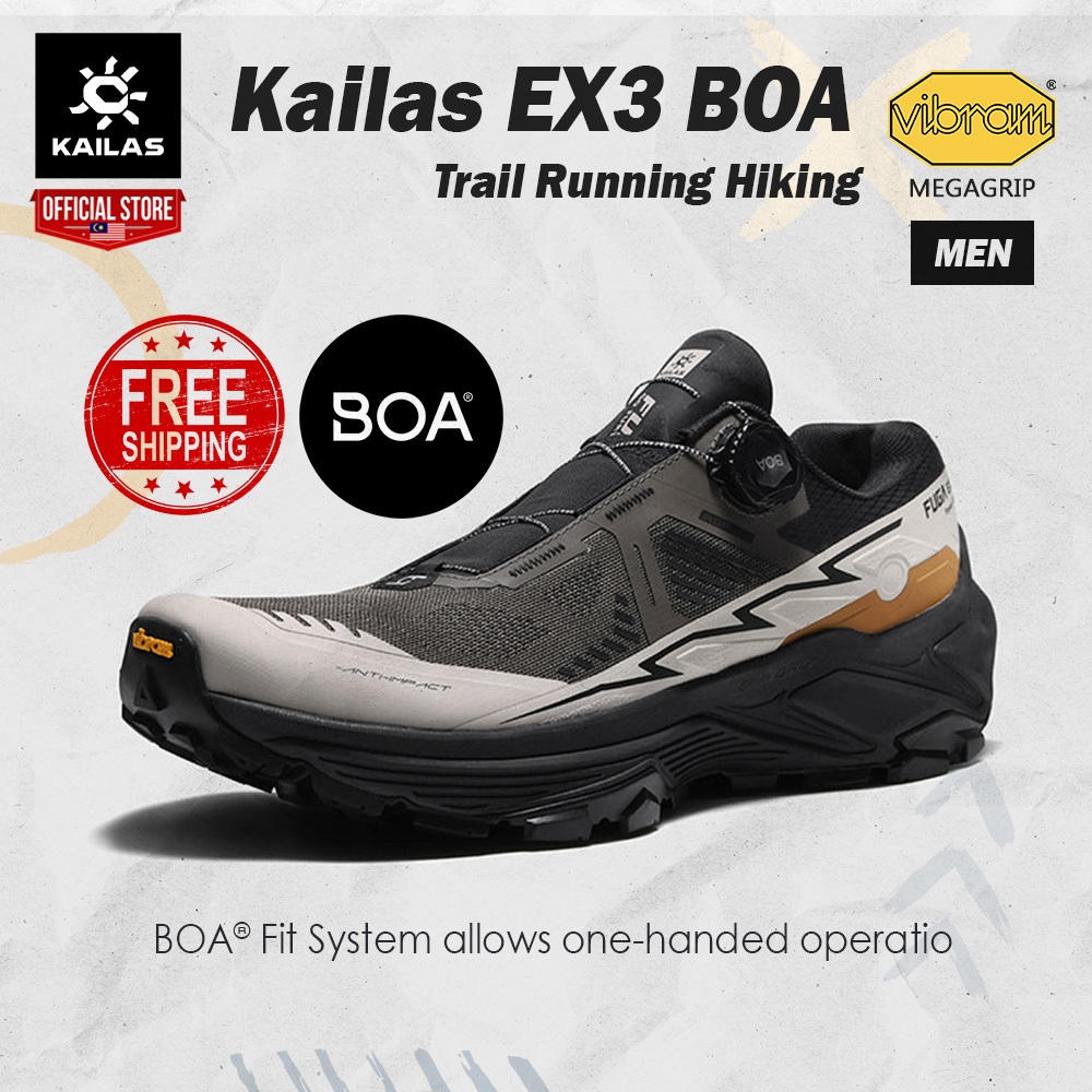 [Men] Kailas Fuga EX3 BOA Trail Running Hiking Shoes - Vibram Megagrip | Shopee Malaysia