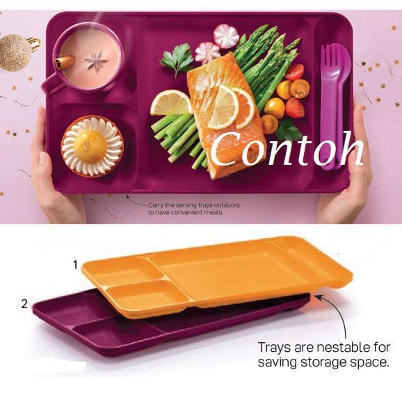 Tupperware Dining Tray maroon /Tray Tupperware | Shopee Malaysia