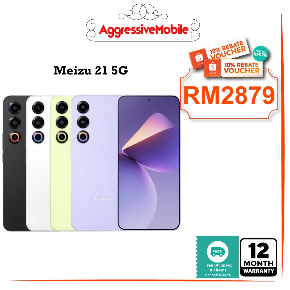 Meizu 21 5G [512GB+12GB | Snapdragon 8 Gen 3 | 4800mAH 80W ] - 1 Year Warranty | Shopee Malaysia