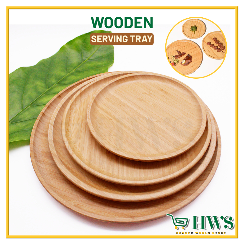 HWS WOODEN SERVING TRAY DULANG PINGGAN MAKANAN BEKAS KAYU BEKAS MAKAN ...
