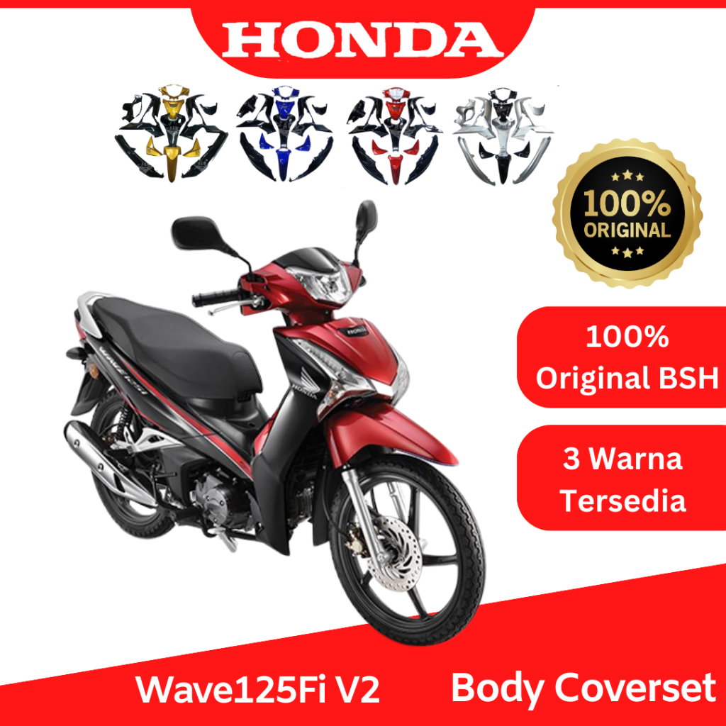 HONDA Wave125 FI V2 100% Original BSH Full Body Cover Set Coverset ...