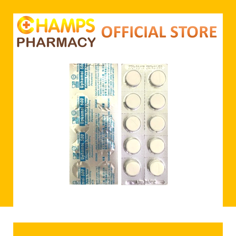 UPHAMOL PCM (PARACETAMOL) 500MG RELIEVES PAIN & FEVER (10 TABLETS ...