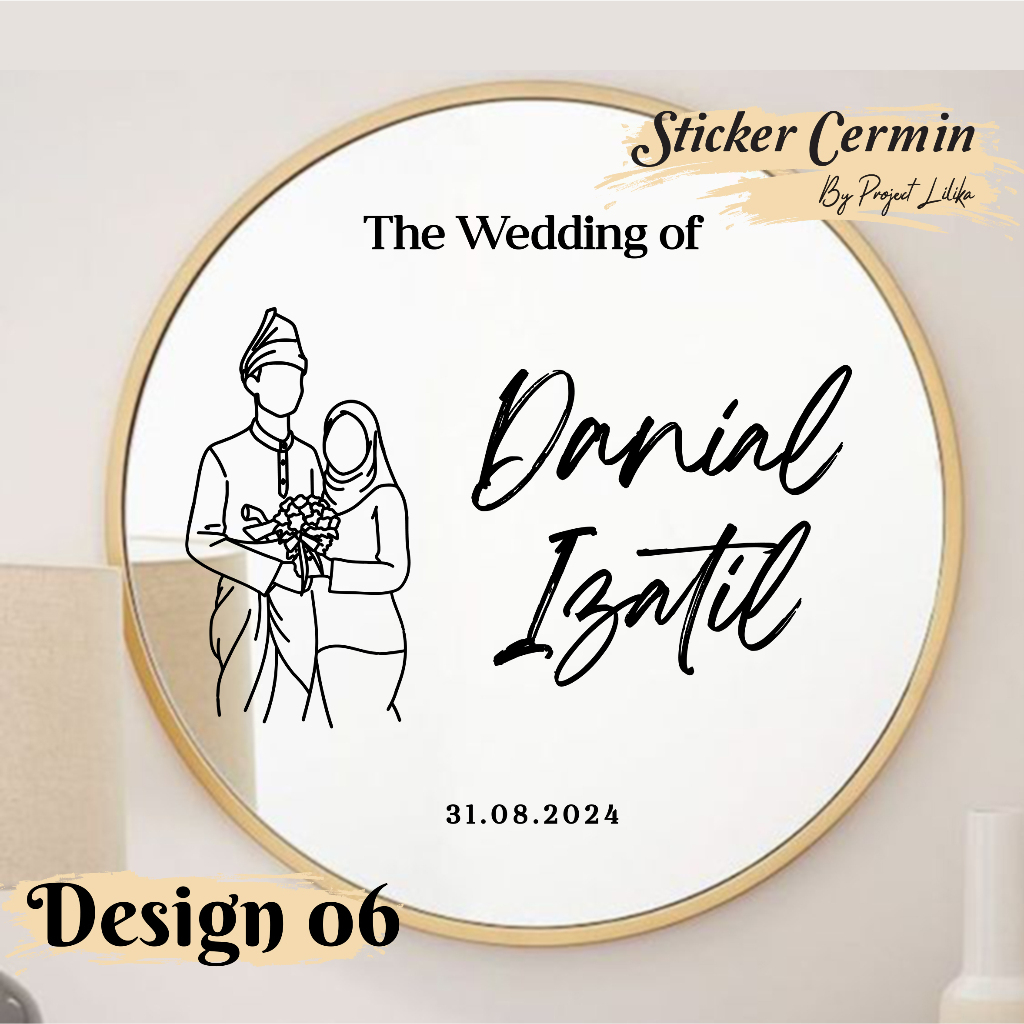 [PROMO] CUSTOM STICKER CERMIN WELCOME ROUND MIRROR PERSONALIZE DESIGN ...