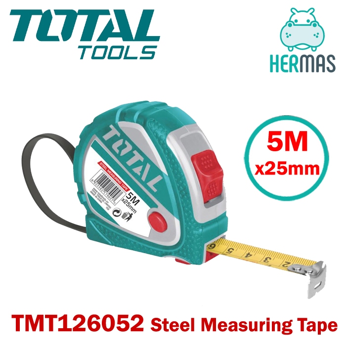 TOTAL TMT126052 5 meter (5m) x 25mm Steel Measuring Tape | Shopee Malaysia