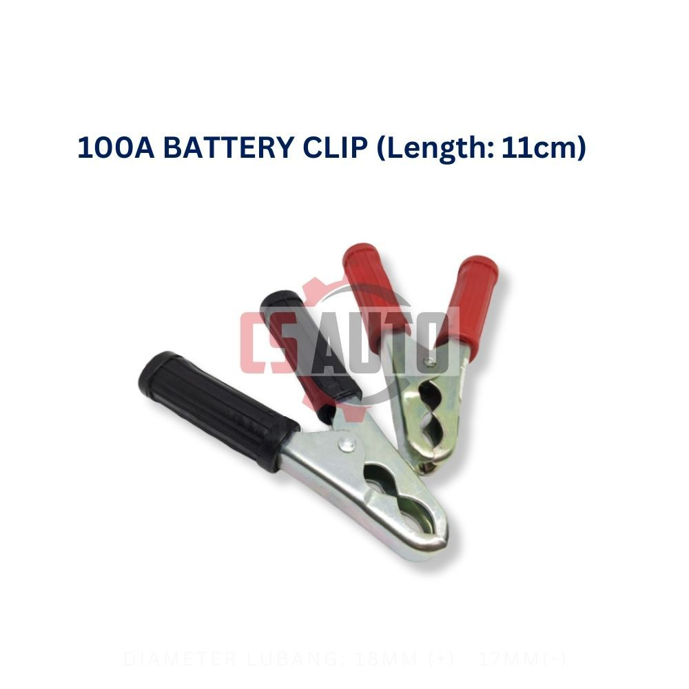 CS 2Pcs x 100A Black Red Insulated Battery Clip Clamp for Car Lorry ...