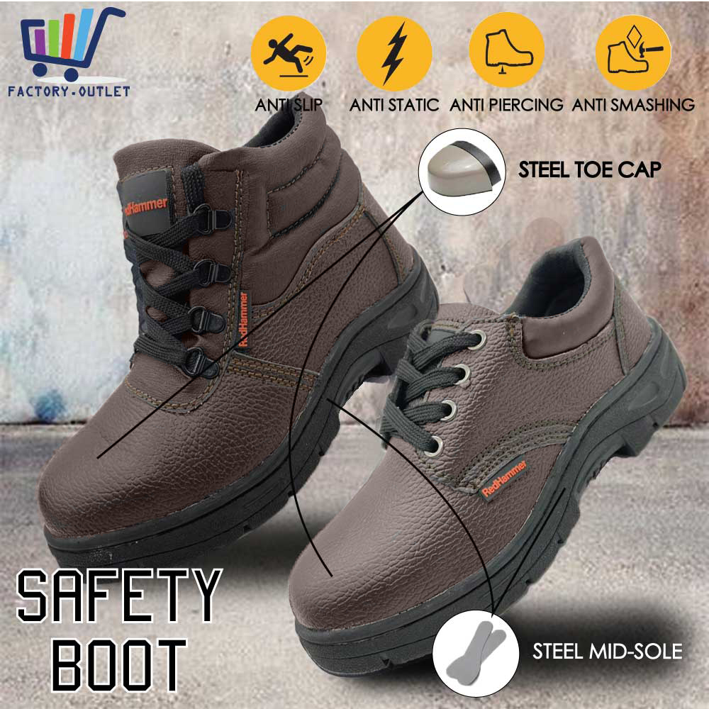 Safety Shoe Low Cut Middle Cut Steel Toe Cap Safety Shoes Boot | Shopee ...