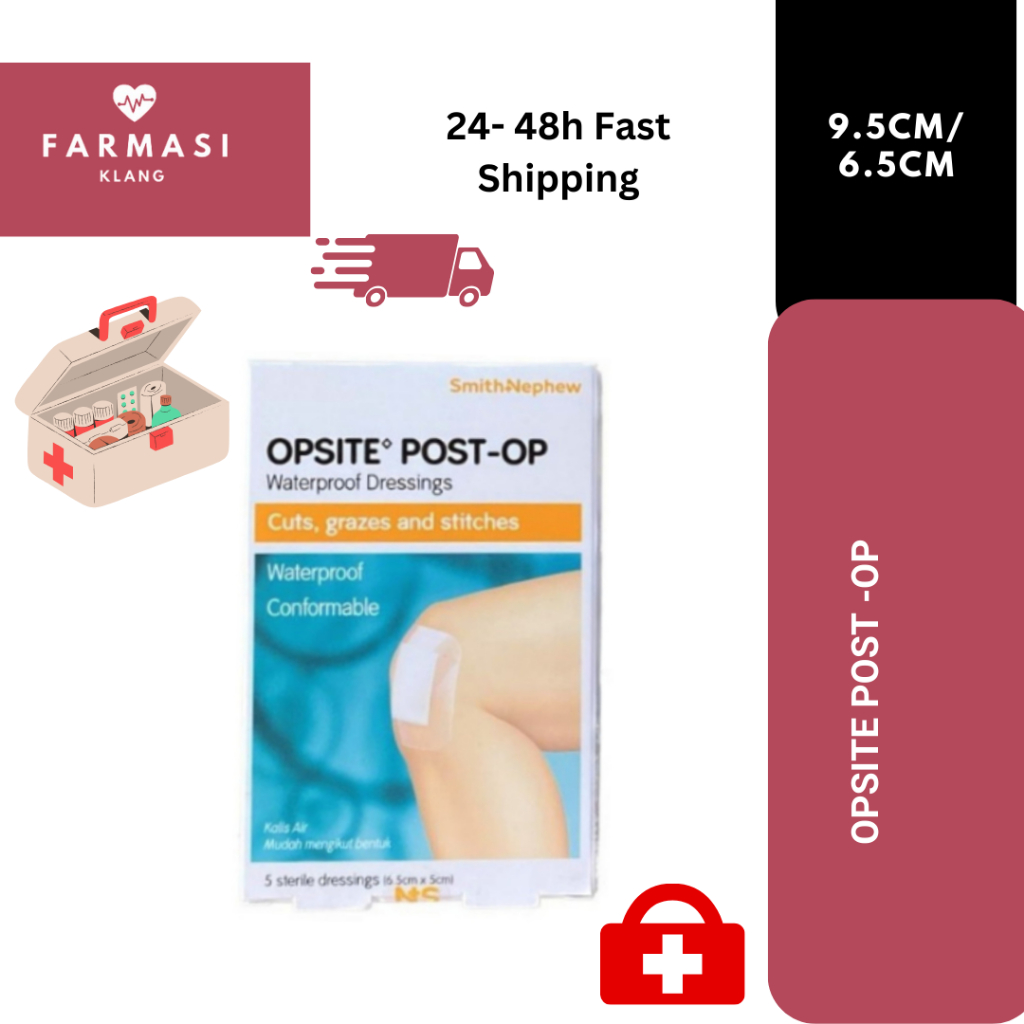 Smith & Nephew Opsite Post -Op Clear Adhesive Waterproof Dressing ...