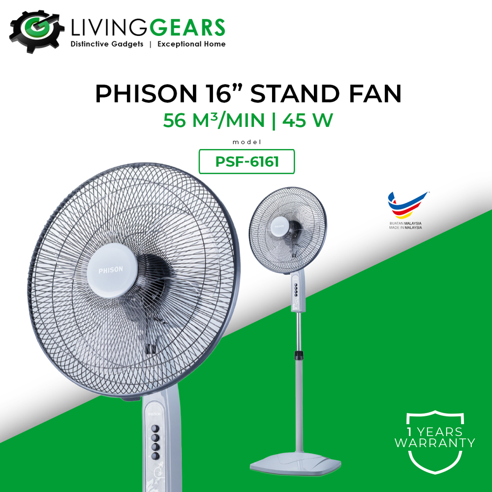 PHISON 16 Inch Stand Fan 56 m³/min 45W (PSF-6161) | Shopee Malaysia