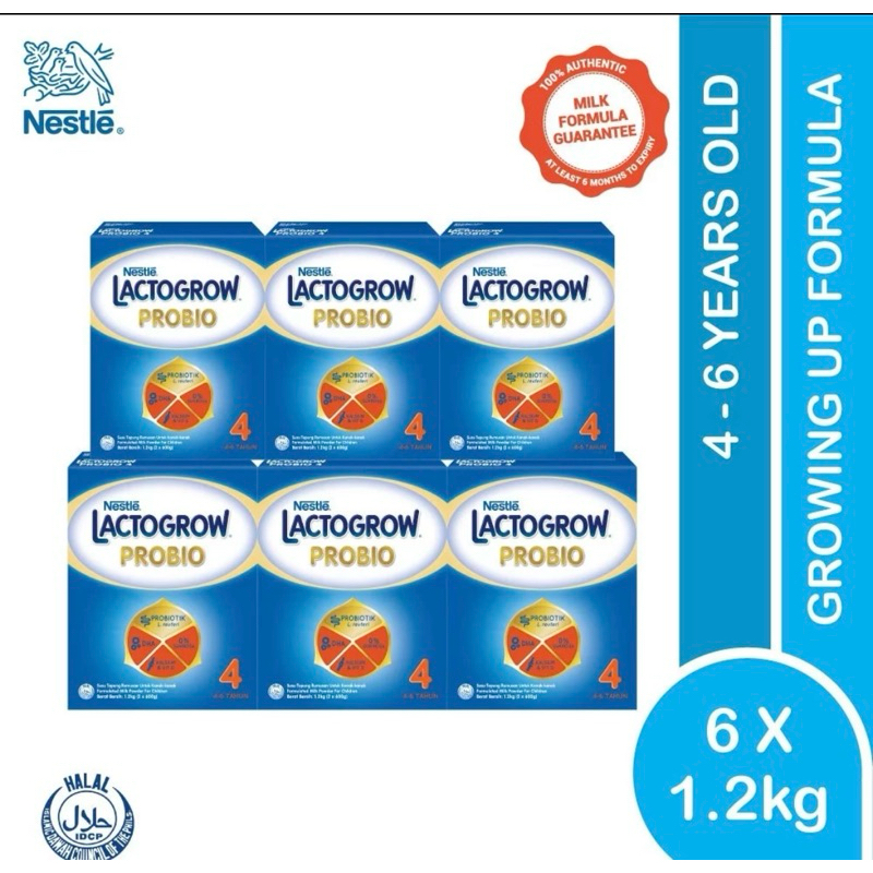 Nestle Lactogrow 4 Milk Powder (1.2kg x 6) (Stock Baru)!! | Shopee Malaysia