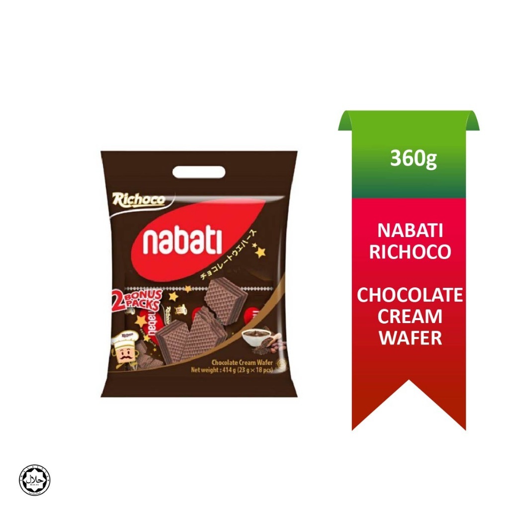 [18PCS] NABATI WAFER CREAM SANDWICH 360G (CHEESE / CHOCOLATE / PEANUT ...