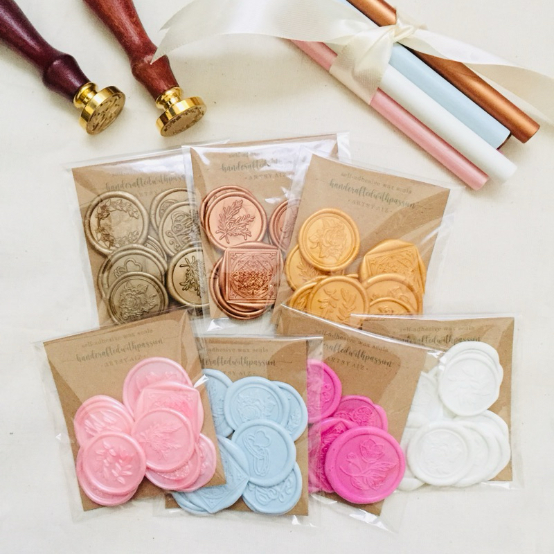 10 pcs Ready Made Wax Seal (Part 1 Plants Series)/ Peel and Stick Wax ...
