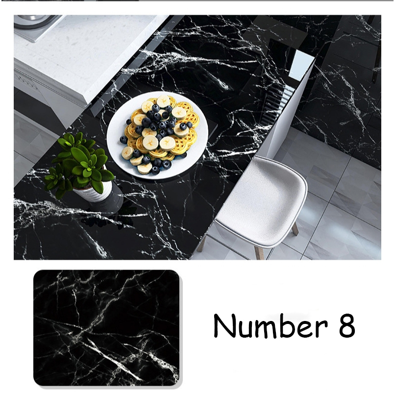 Ready Stock-Marble Pattern Kitchen Oil-Proof Sticker Aluminum Foil High ...