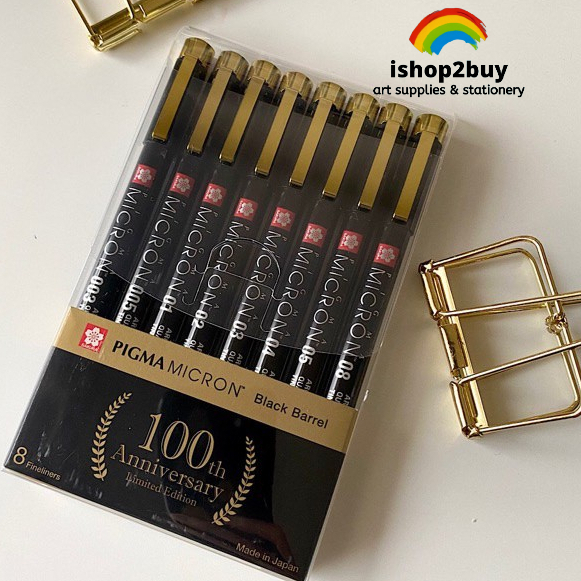 Sakura Pigment Liner Fineliner Drawing Pen Sakura Pigma Micron Pen Black Barrel Set 100th ...