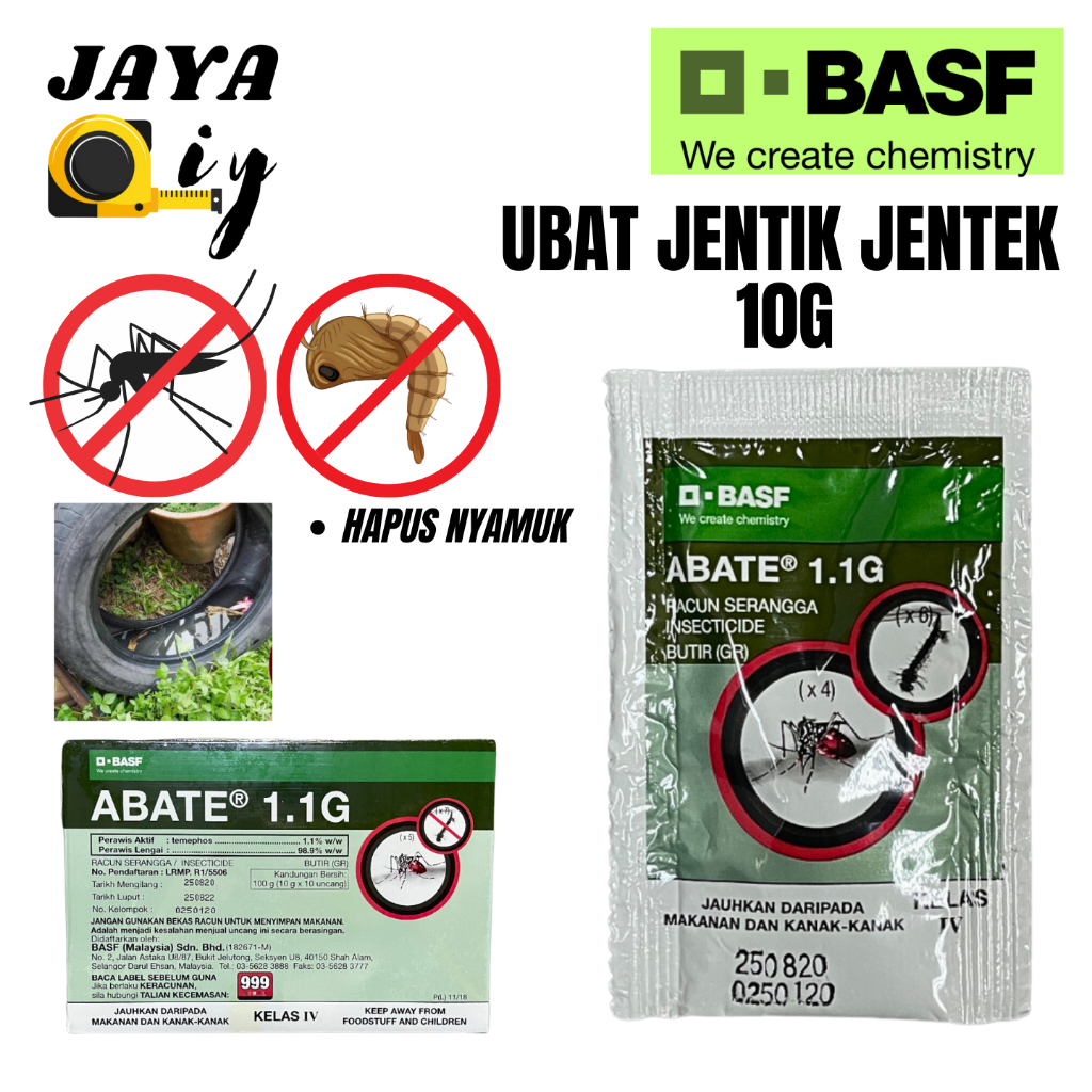BASF original ABATE 1.1 g / ubat nyamuk jentik jentek 10 g | Shopee ...