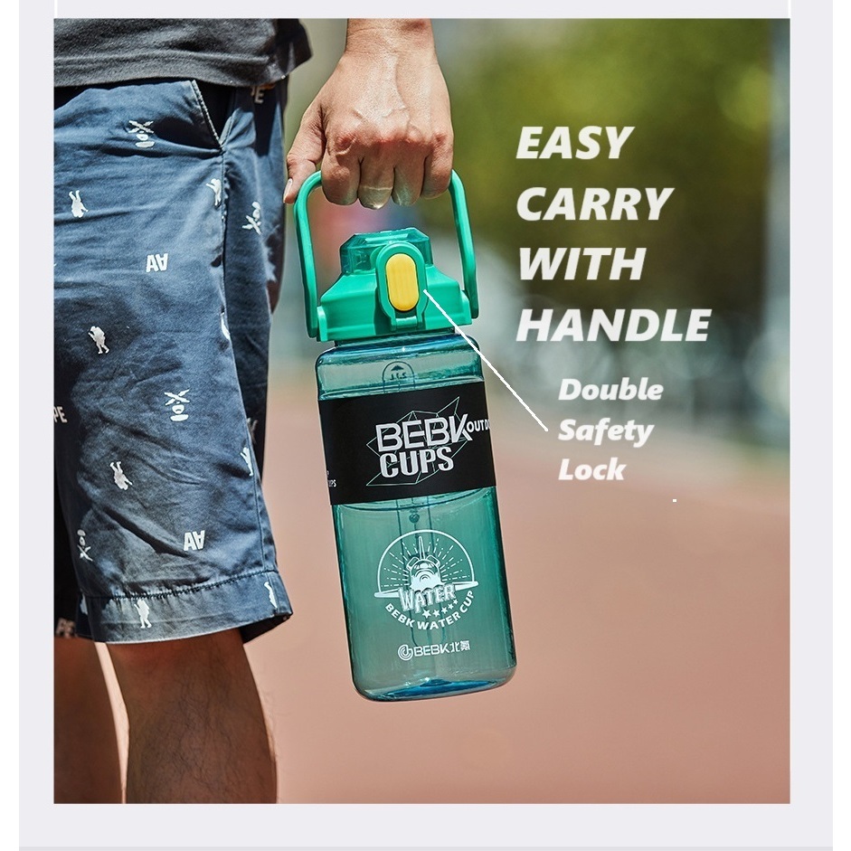 1.5L 1.7L 3L 3000ML BIG Water Bottle Large Capacity with Handle Botol ...