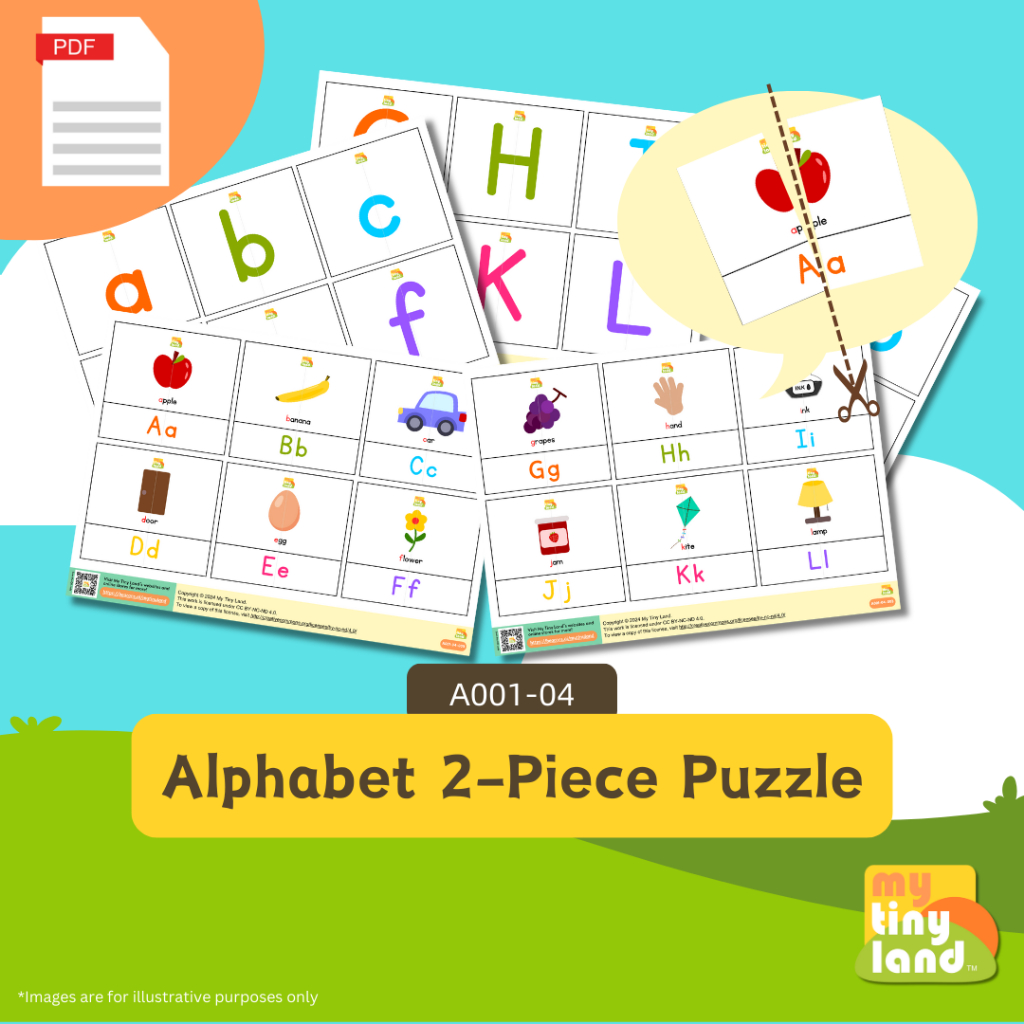 【PDF/Softcopy】A001-04 Alphabet 2-Piece Puzzle|A to Z|Preschool ...