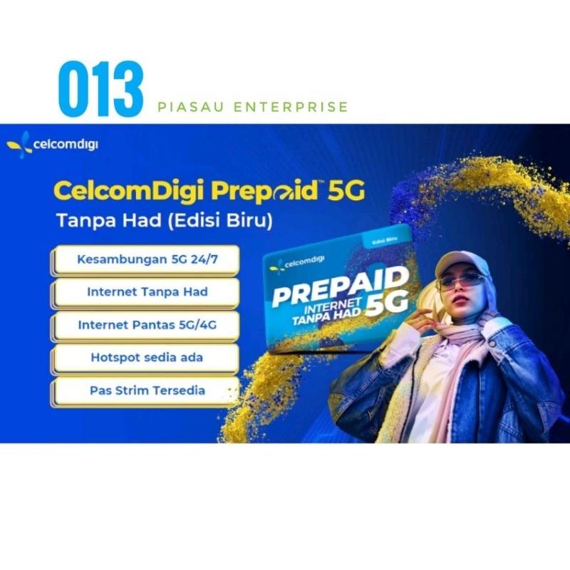 [PE] Celcom 013 Prepaid Plan CELCOMDIGI 5G Edisi Biru (Beautiful NUMBER ...