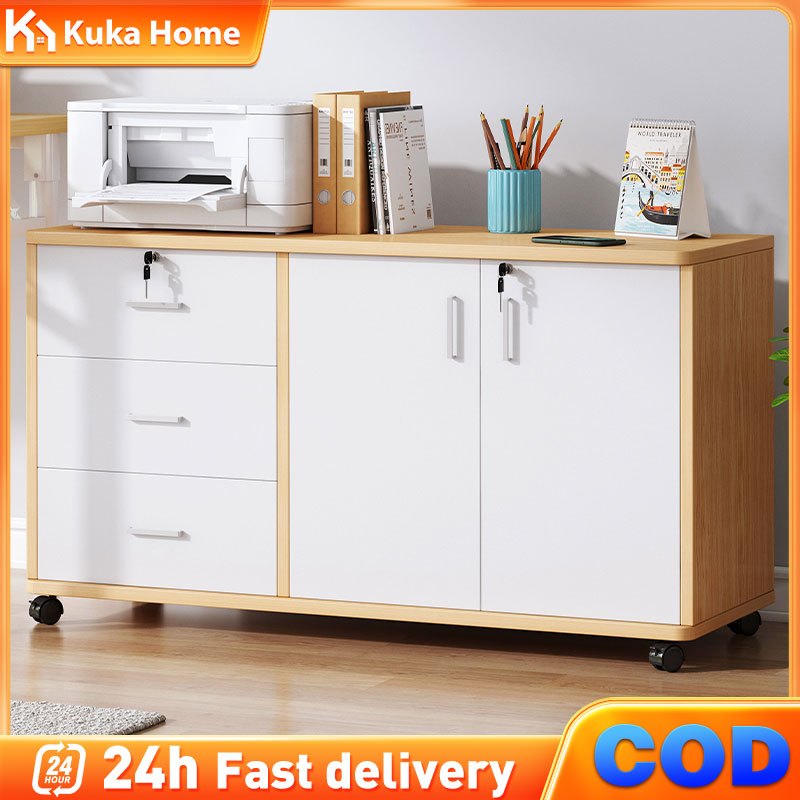 Office File Cabinet almari fail kabinet Wooden Cabinet With Lock Wheel ...