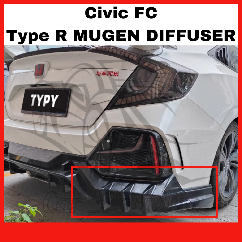 【Honda Civic fc 2016-2020】Type R Rear Bumper Mugen Diffuser 十代思域无限套件 ...