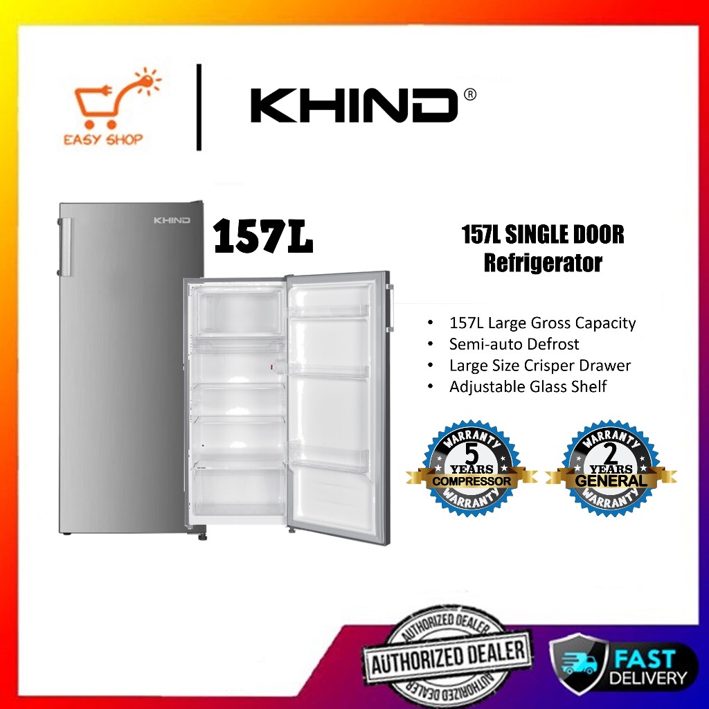 Khind 1 Door R600a Refrigerator (157L) RF165 PETI SEJUK | Shopee Malaysia