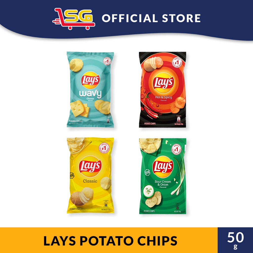 SG | Lays Potato Chips Wavy Cheese/ Hot & Spicy/ Classic/ Sour Cream ...