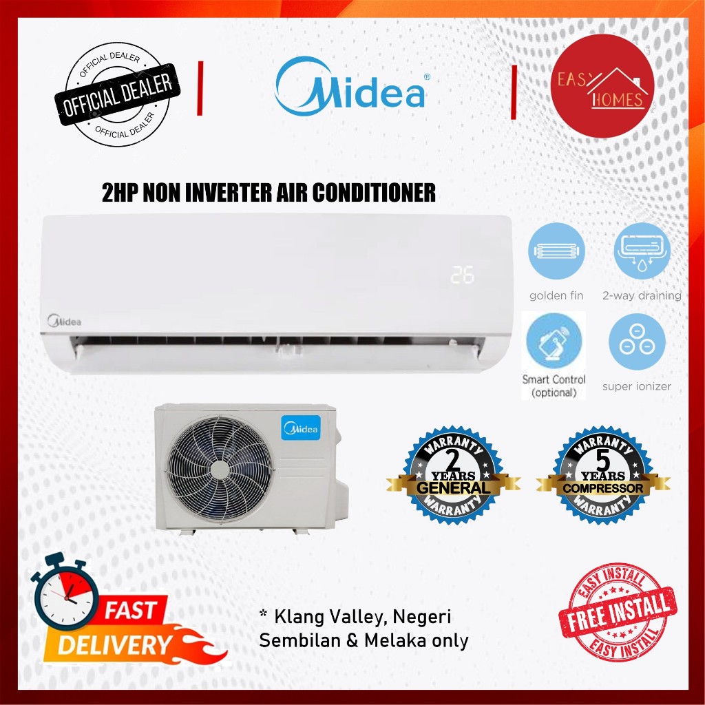 Midea Non Inverter Aircond Fairy Series MSMF-19CRN8 2HP Conditioner ...