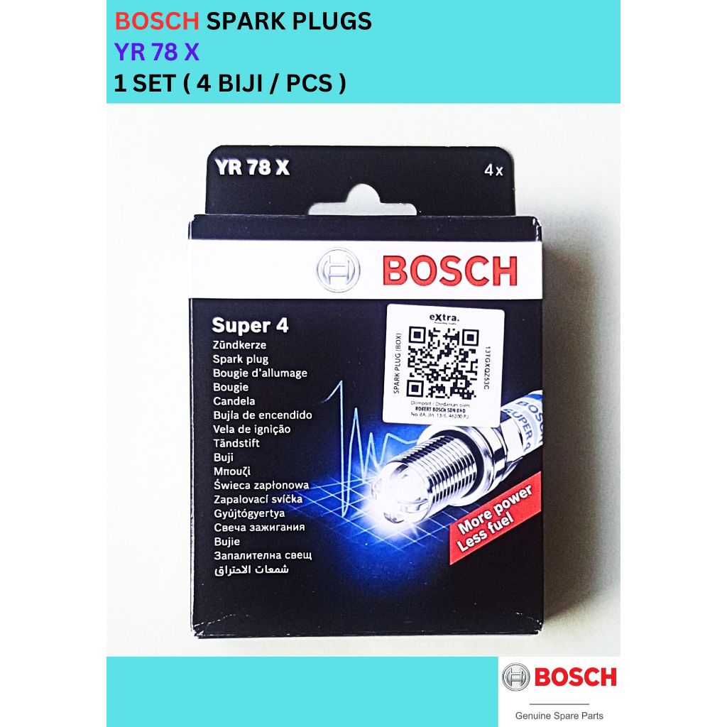 YR78X [ MADE IN GERMANY 🇩🇪 ] BOSCH Super 4 Spark Plug Perodua Alza / Myvi SE, Lagi Best 2007 ...