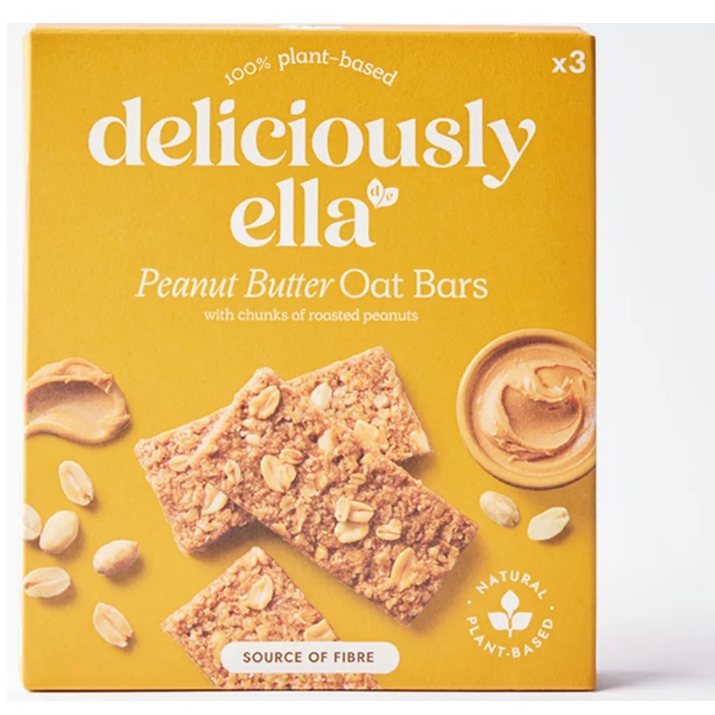 Deliciously Ella Peanut Butter Oat Bars x 3, Source of Fibre, 150g ...