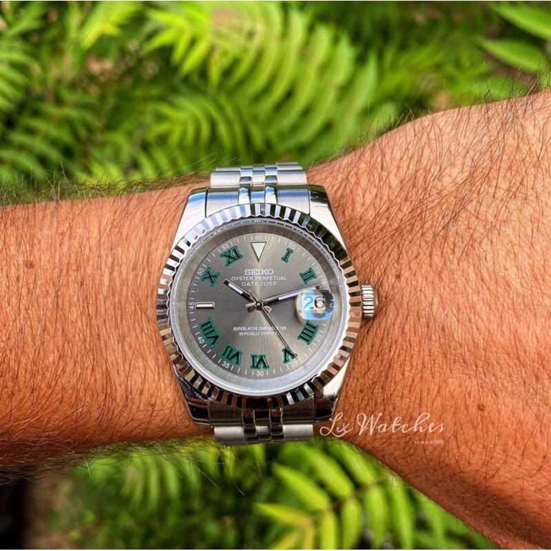 Seiko Mods Datejust Wimbledon jubilee strap stainless steel Modify ...