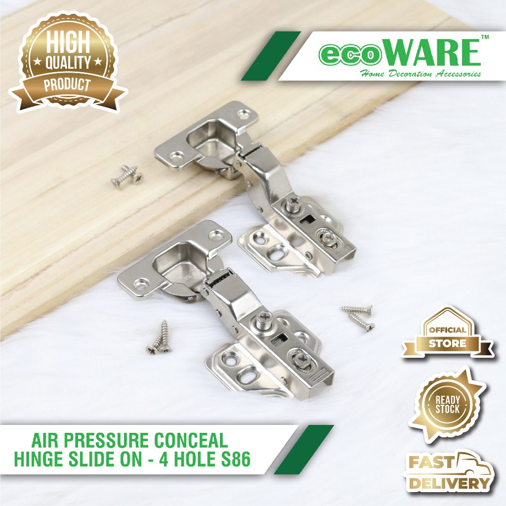 ecoWARE Air Pressure Conceal Hinge Slide On - 4 Hole S86 Cabinet Door ...