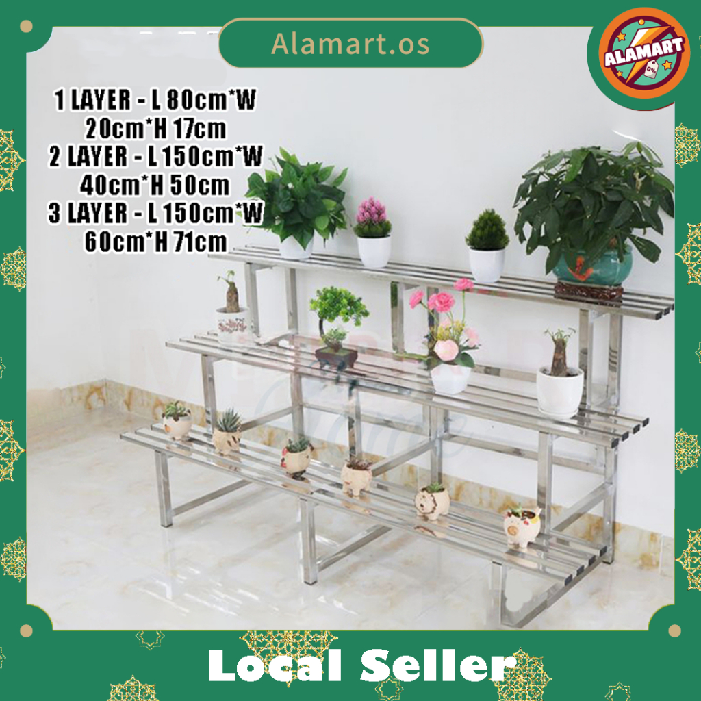 Stainless Steel Rack Stand Flower Pot Stand Garden Rack Plant Rack ...