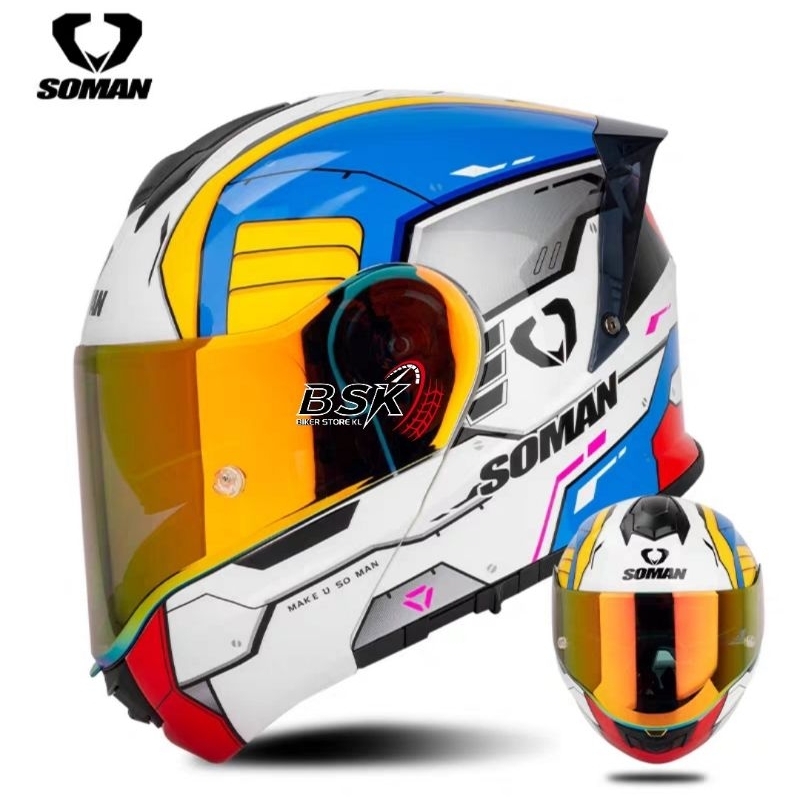 Original Soman Modular/Flip Up Helmet 2XL/3XL/4XL For Big Head People ...