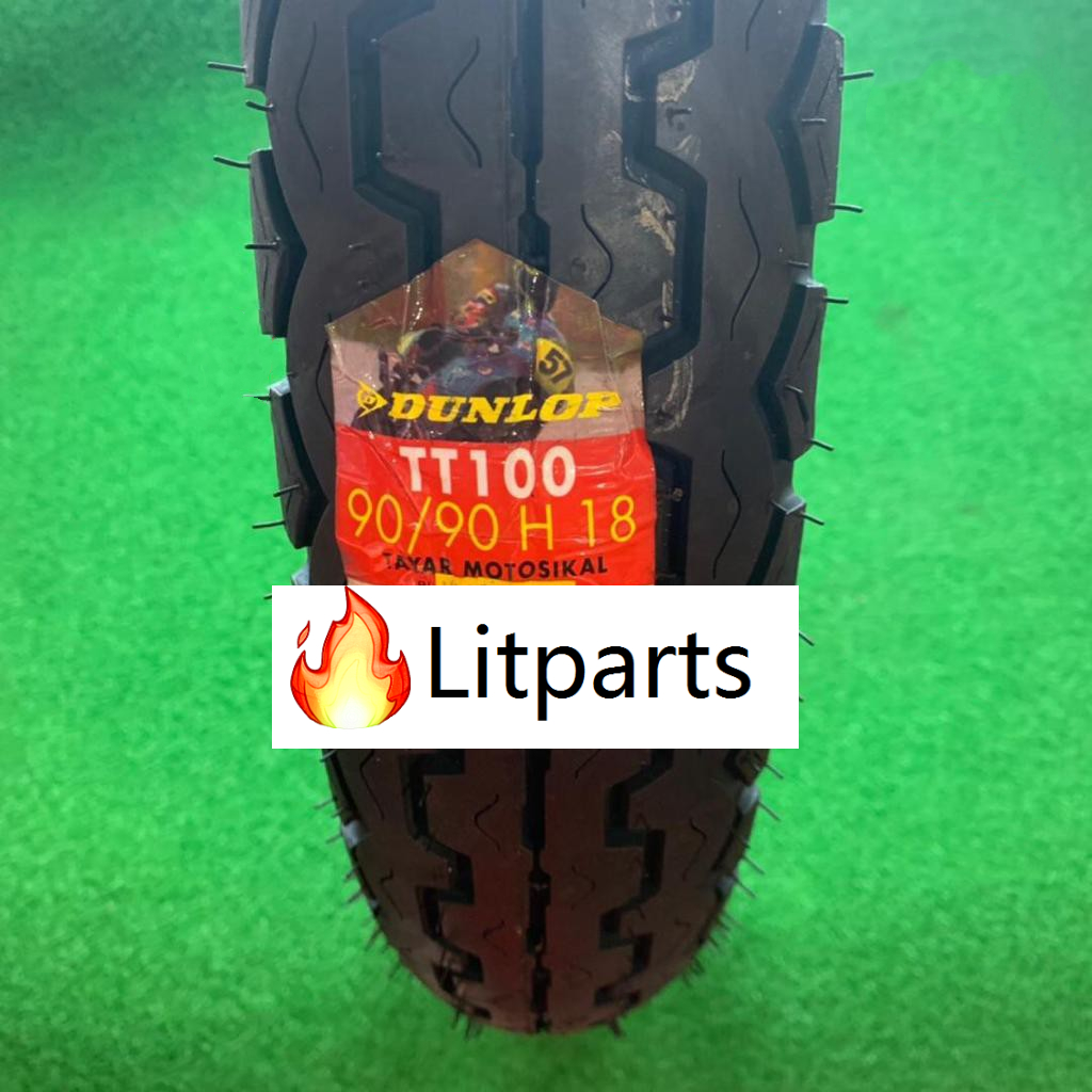 DUNLOP Tyre Tire Tayar TubeType Tube Type TT100 TT 100 ( 90/90-18 ...