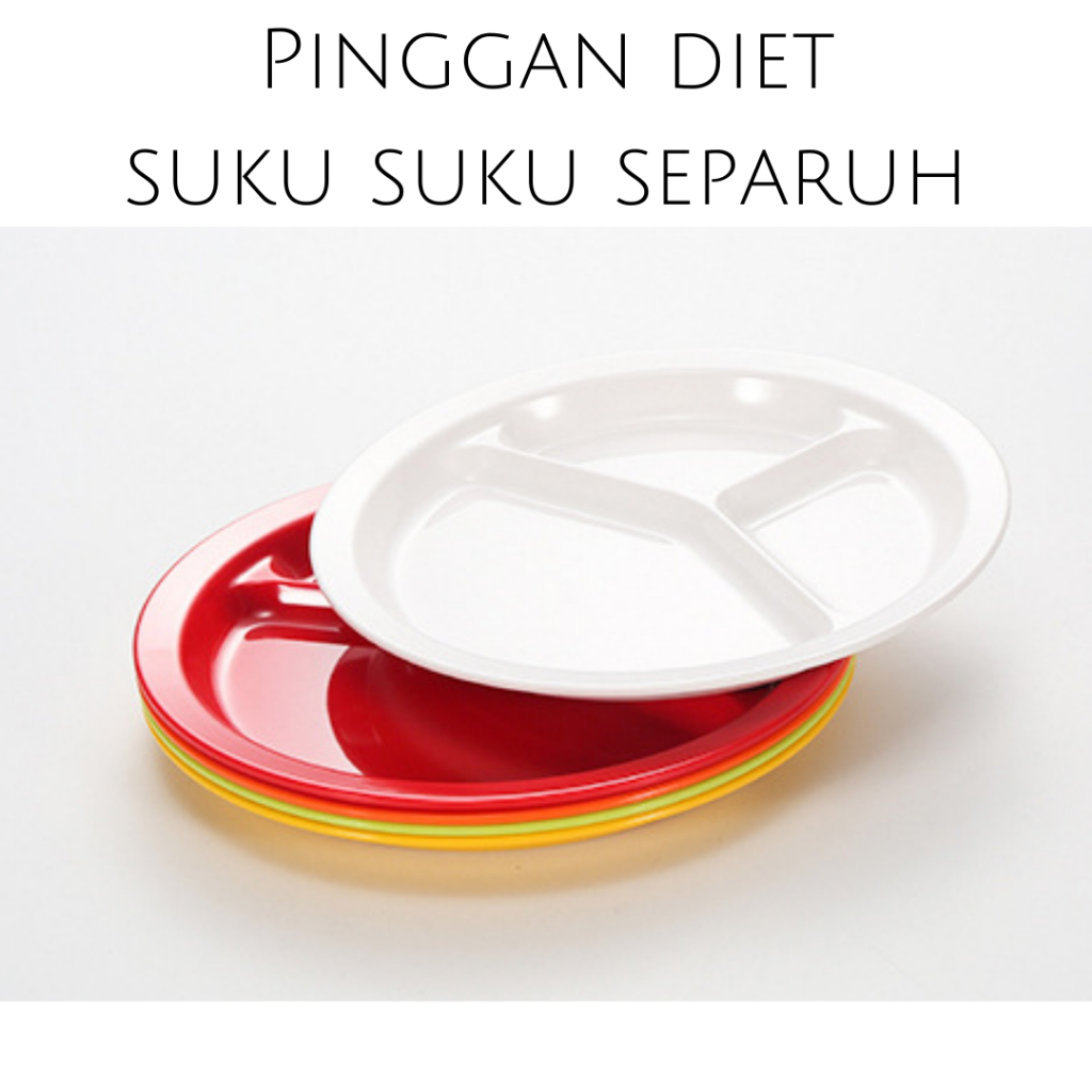CLEARANCE PRICE. Colorful Pinggan Suku Suku Separuh Pinggan Diet Dewasa ...