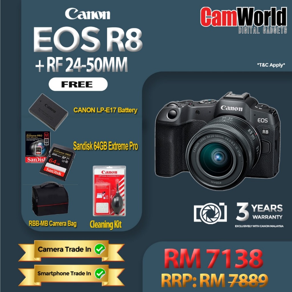 Canon EOS R8 Kit (RF24-50mm) & Canon EOS R8 (Body Only) | Shopee Malaysia