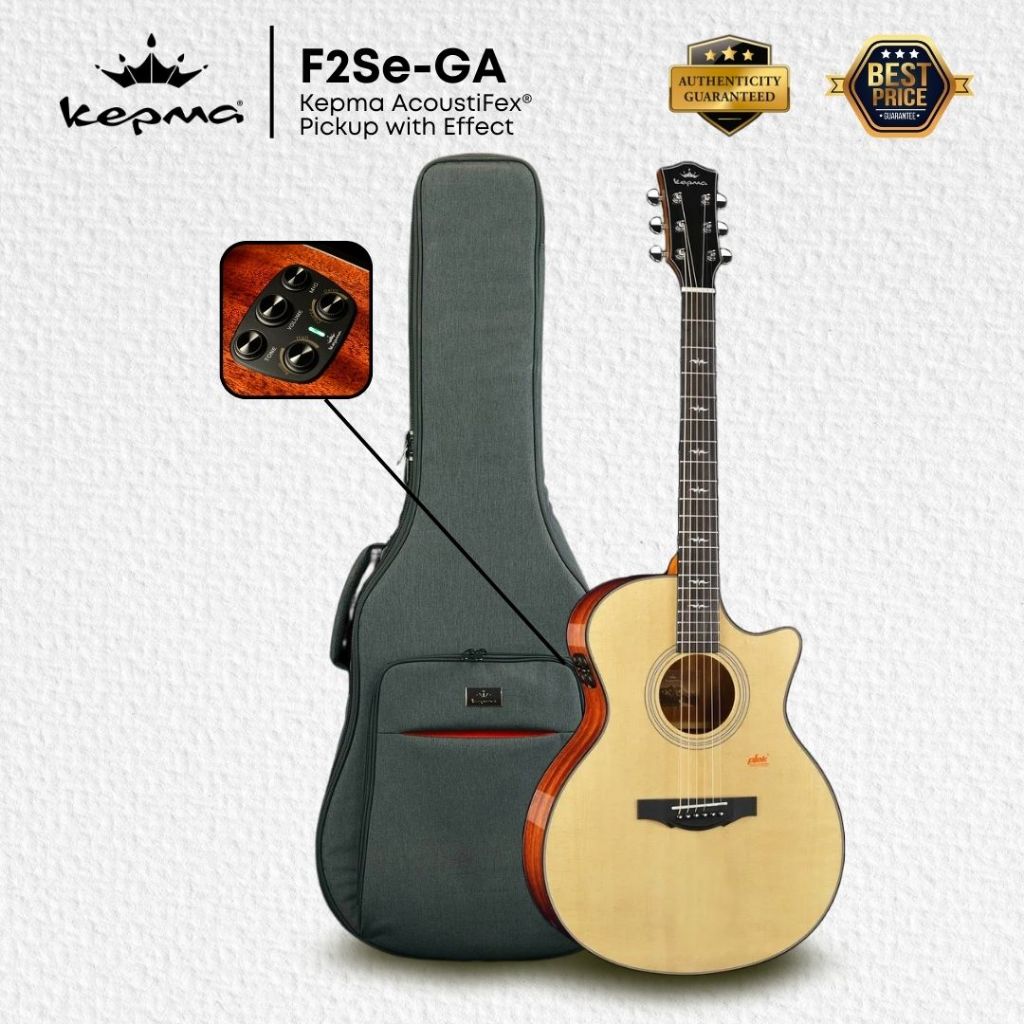 Kepma F2 Solid Sitka Spruce Top Grand Auditorium Acoustic Guitar, S1 ...